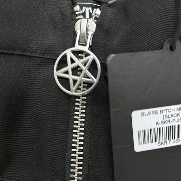 Killstar | Skirts | Killstar Black Silver Blaire Btch Pleated Mini ...